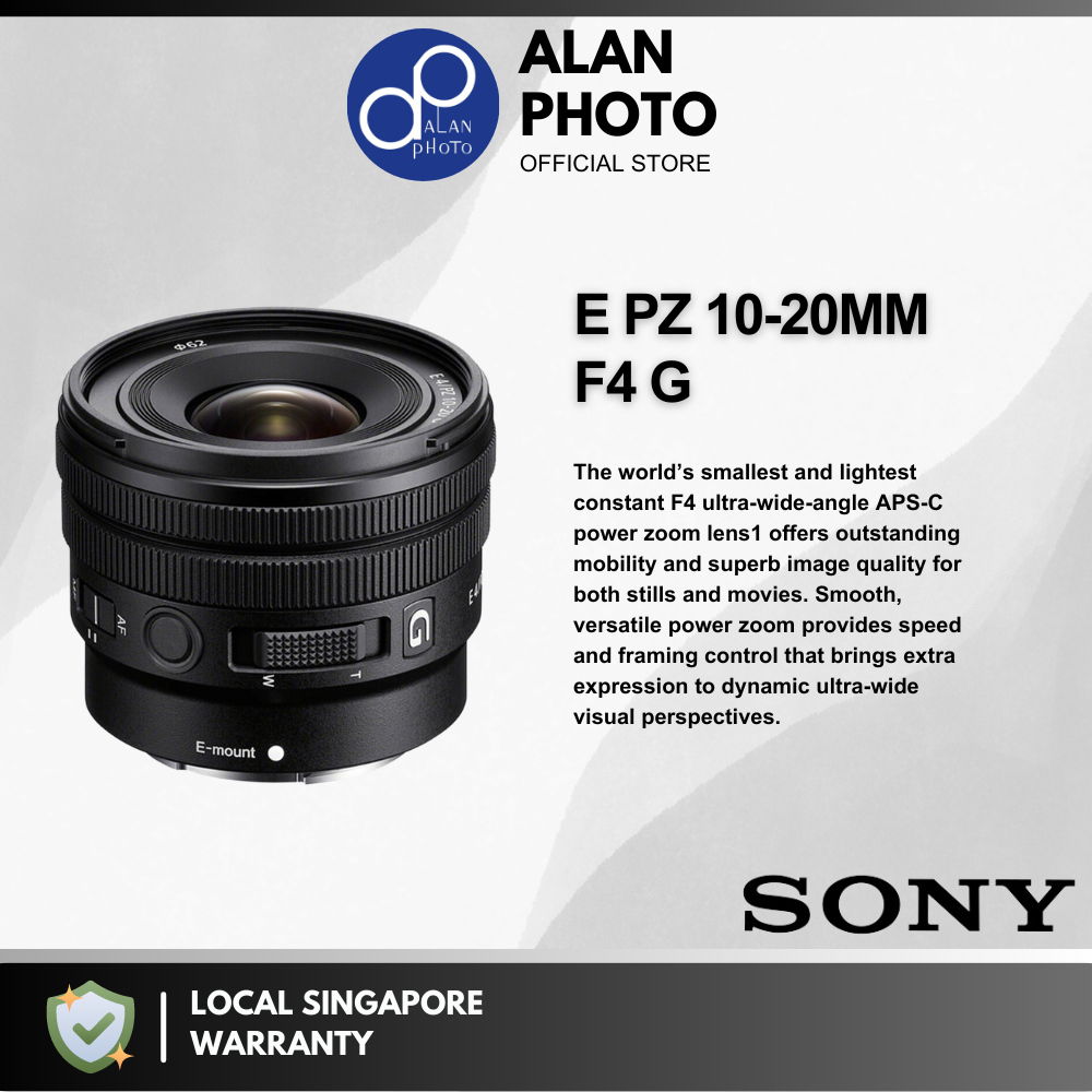 Sony E 10-20mm F4 PZ G Lens [SELP1020G] For Sony E | Sony Singapore ...