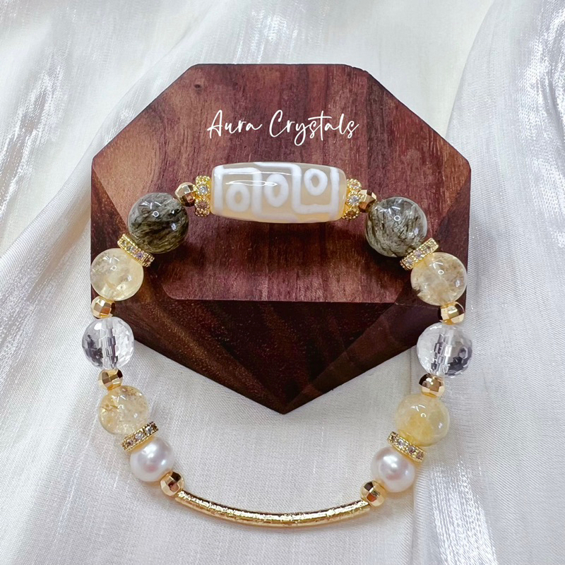 Aura Crystals Bespoke Dzi Collection - 九眼天珠 Authentic Nine eye Dzi bead bracelet | Shopee Singapore