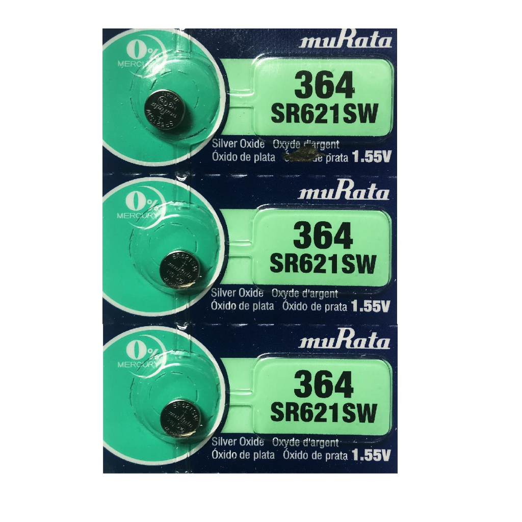 [SG] MuRata 364 SR621SW AG1 LR621 Button Silver Oxide Battery (3 Pieces ...
