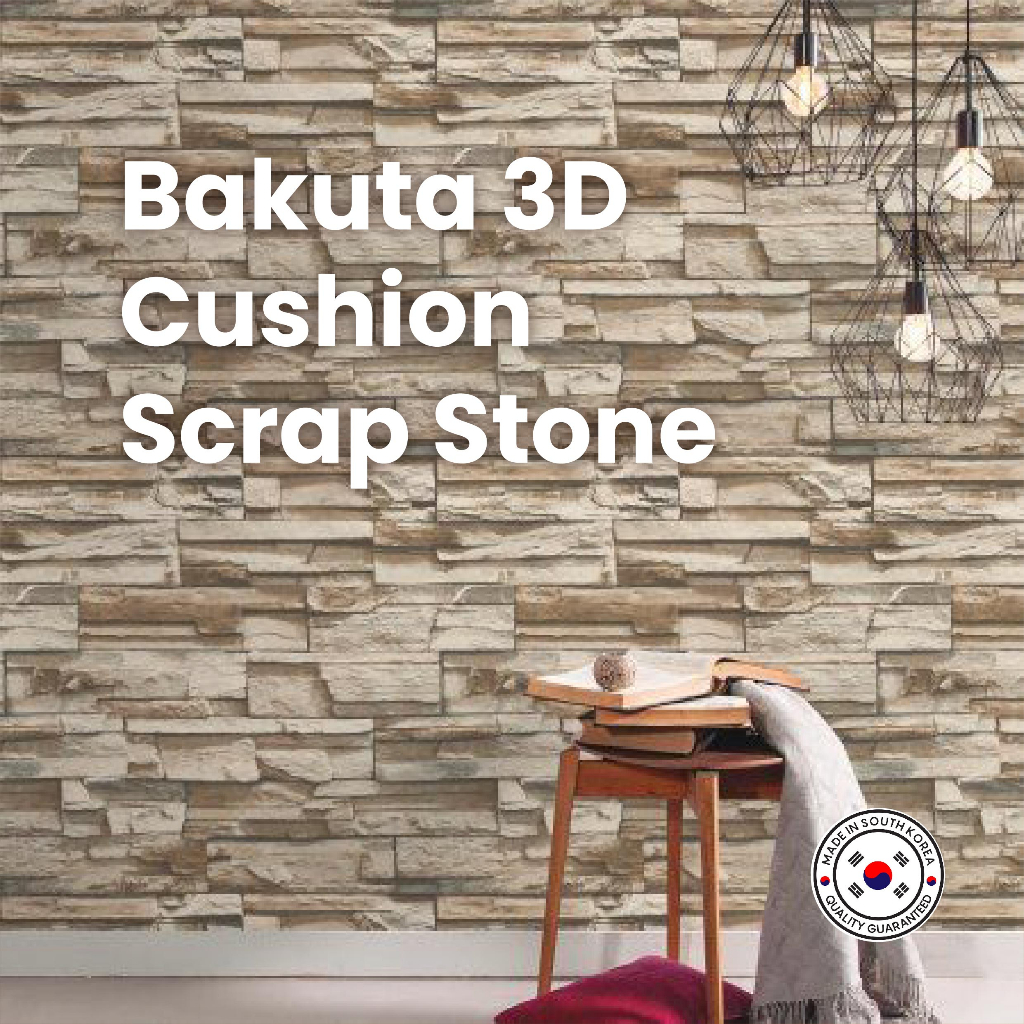 Lovehouse Bakuta 3D cushion foam scrap stone wallpaper sticker home ...