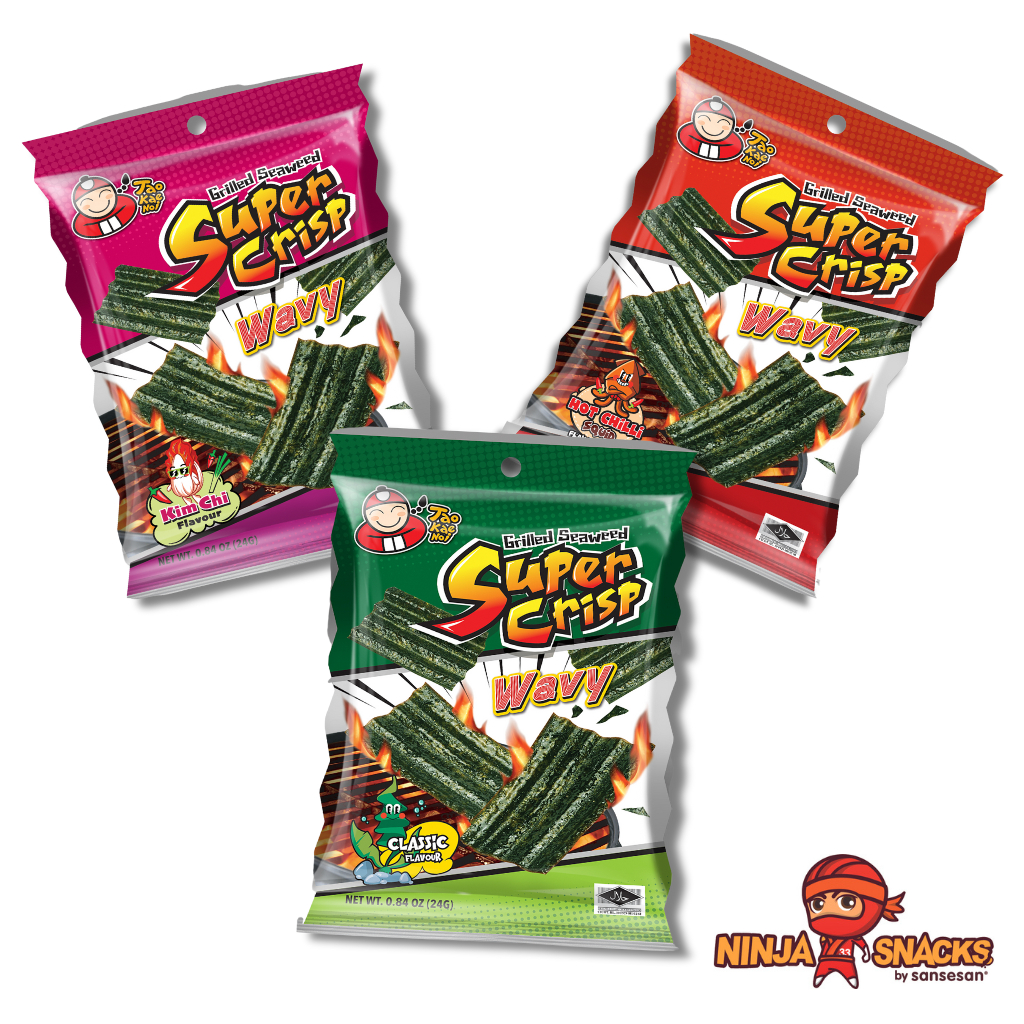 TaoKaeNoi Super Crisp Wavy Seaweed 24g (3 Packs) | Shopee Singapore