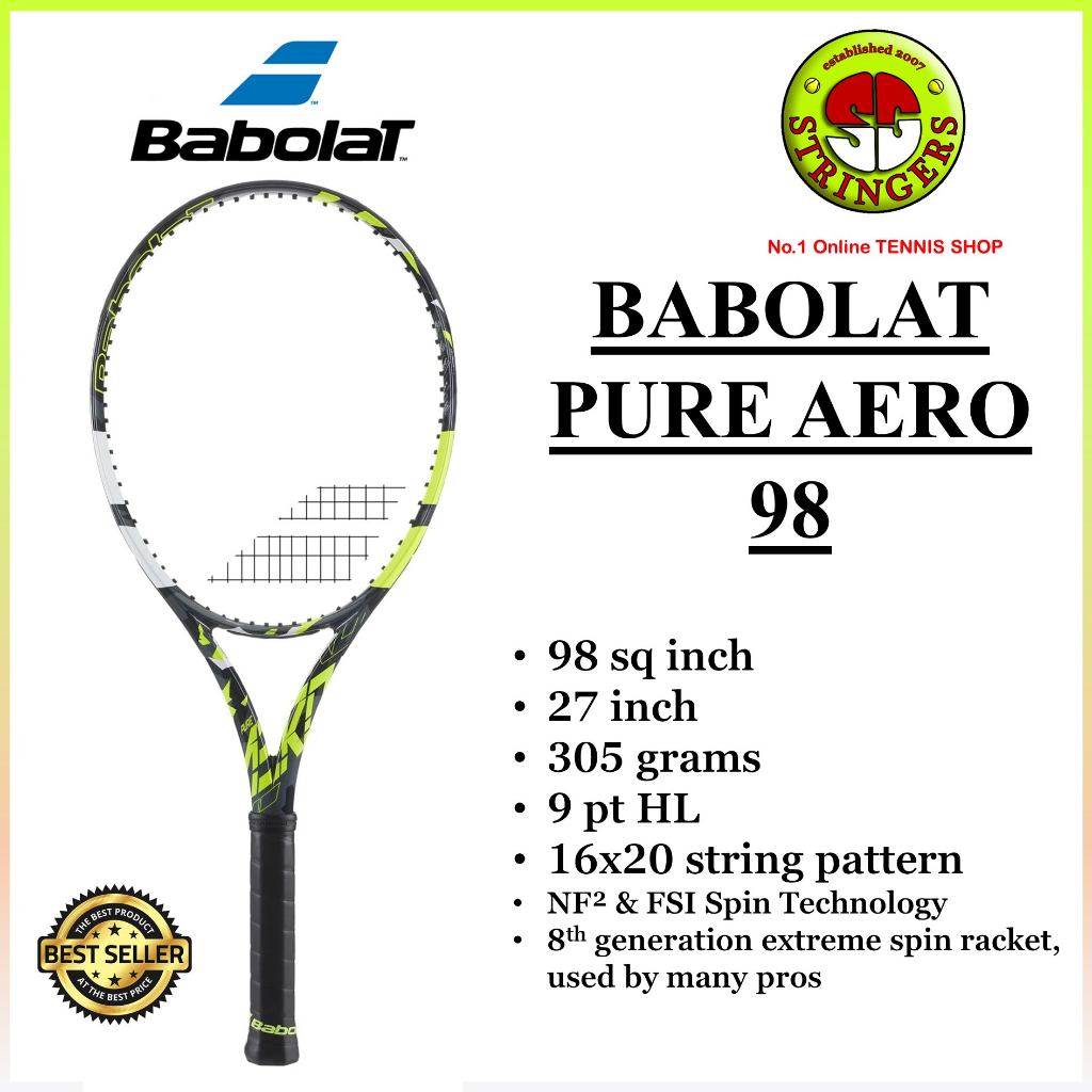 Babolat Pure Aero 98 Tennis Racket | Shopee Singapore
