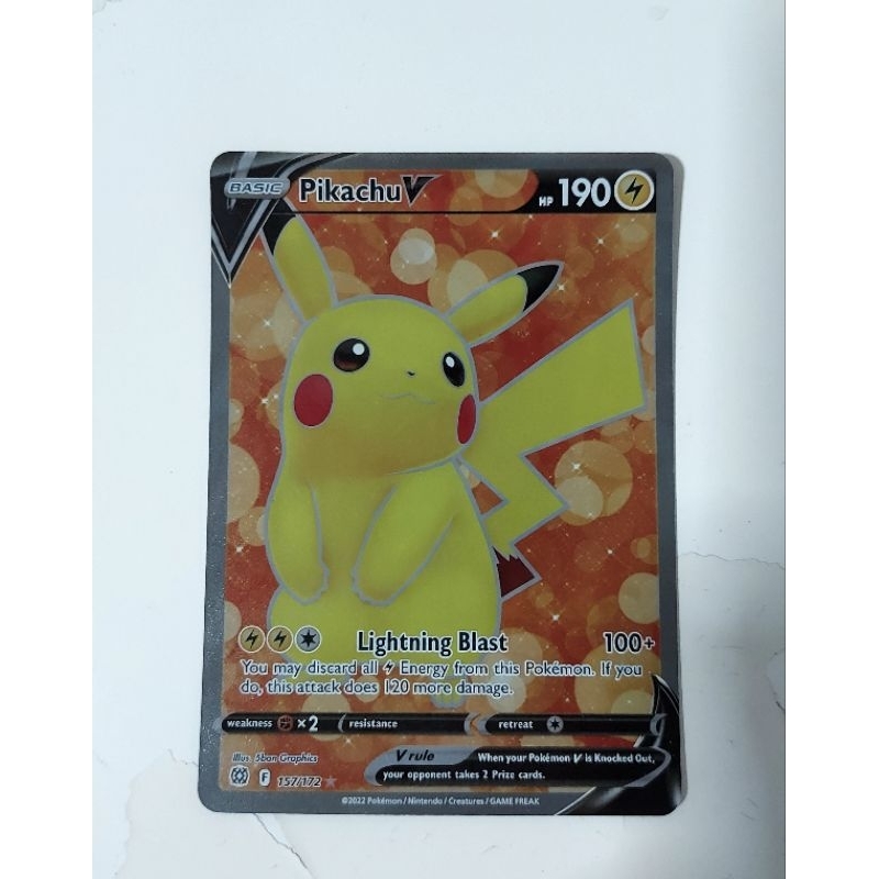 Pokemon pikachu V full art brilliant stars card | Shopee Singapore
