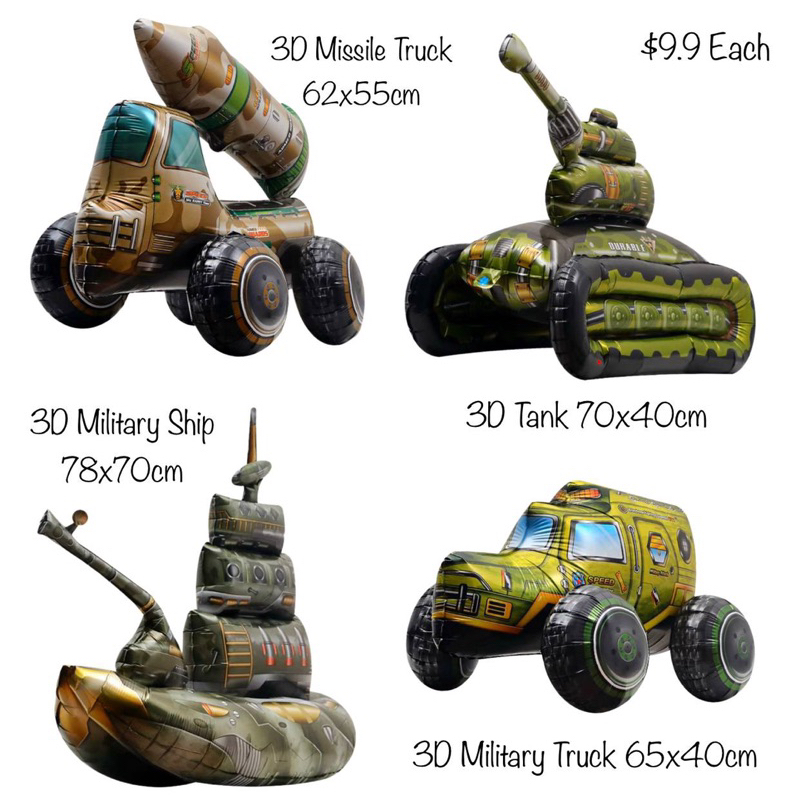 [SG Seller] 3D Standing Vehicle Tank Missile Military Truck Ship Navy ...