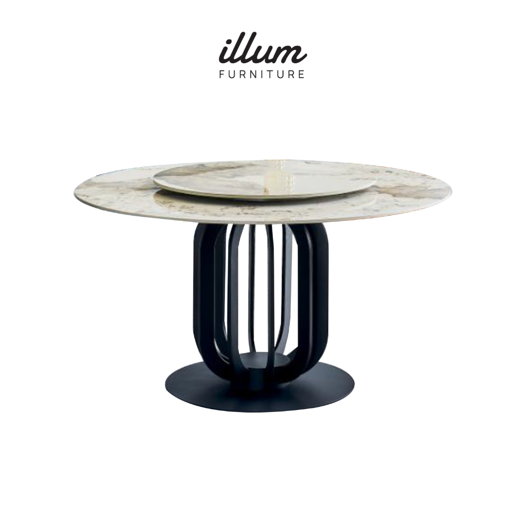 illum Edison Dining Table Steel Legs Modern Design | Shopee Singapore