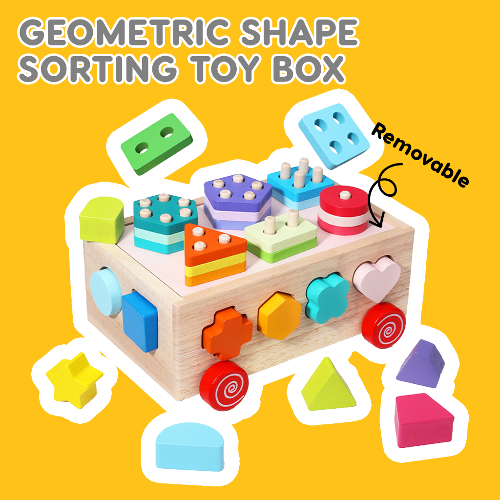 Wooden Shape Sorting Toy for Toddlers 2-4 Years | Educational Learning ...