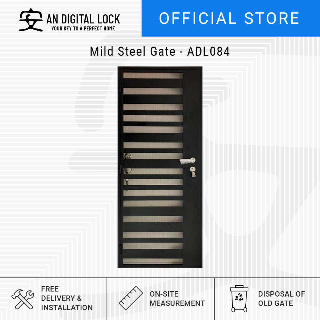 Mild Steel HDB Metal Gate (ADL084) | AN Digital Lock | Shopee Singapore