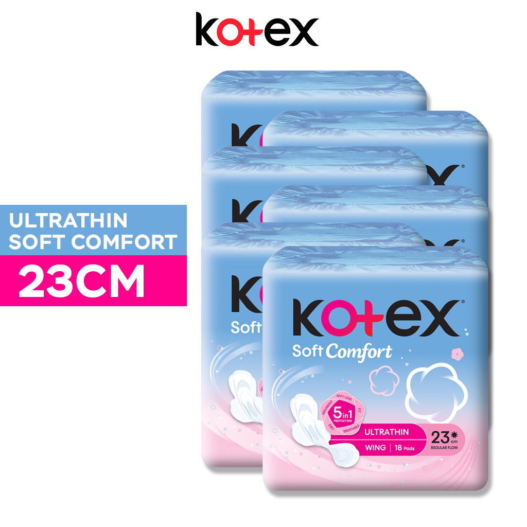 Bundle of 6 - Kotex Soft Comfort Ultrathin Wing Sanitary Pads - Regular ...