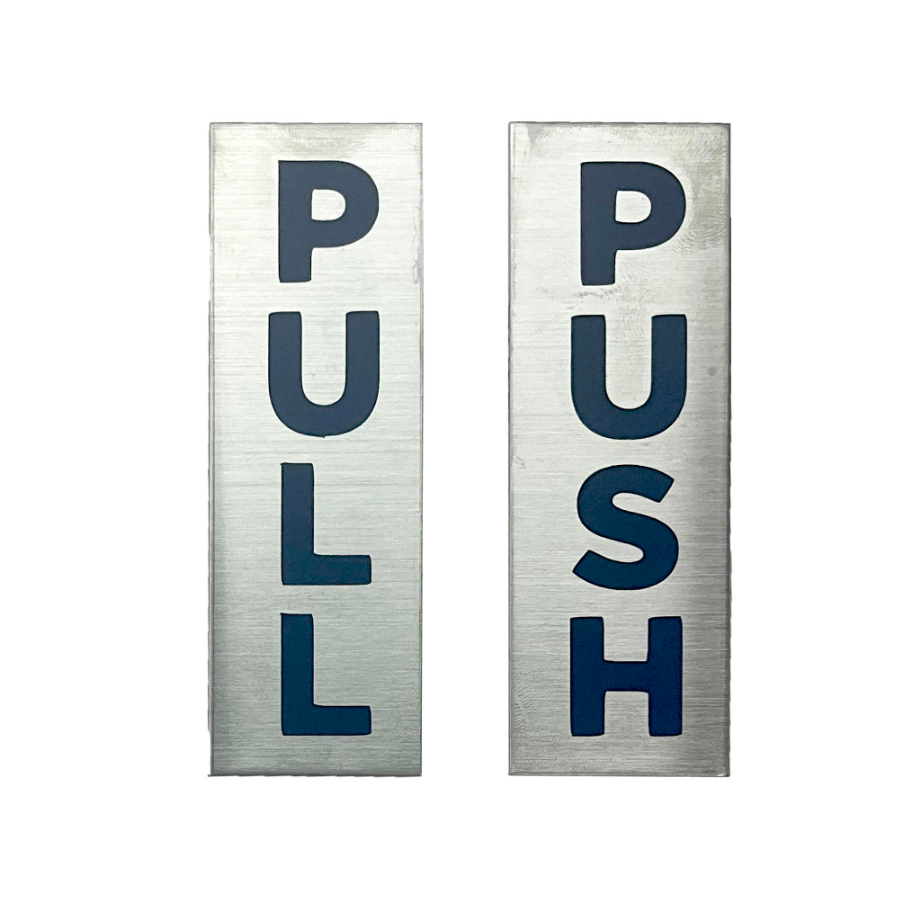 Stainless Steel Push & Pull Signage | BLUE | ( 27mm x 80mm ) | Shopee ...