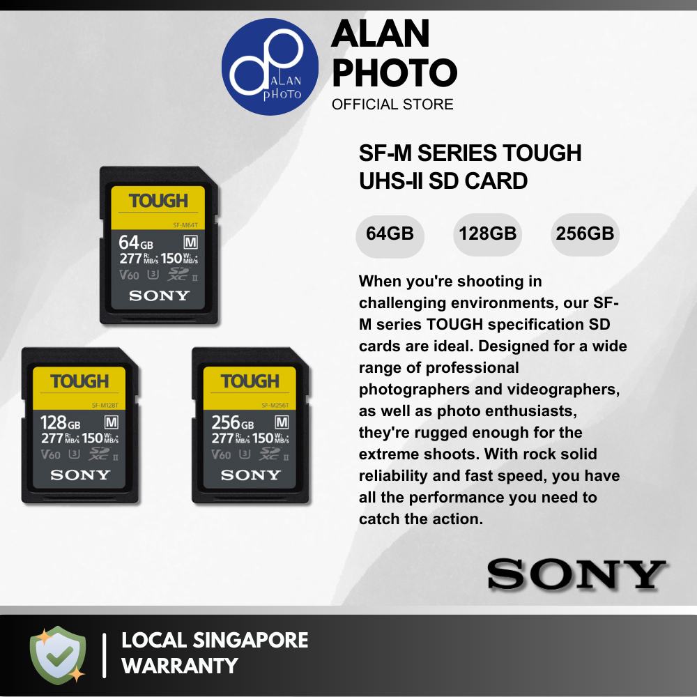 Sony SF-M Tough Series UHS-II SDXC Memory Card 64GB SF-M64T/T1 / 128GB ...