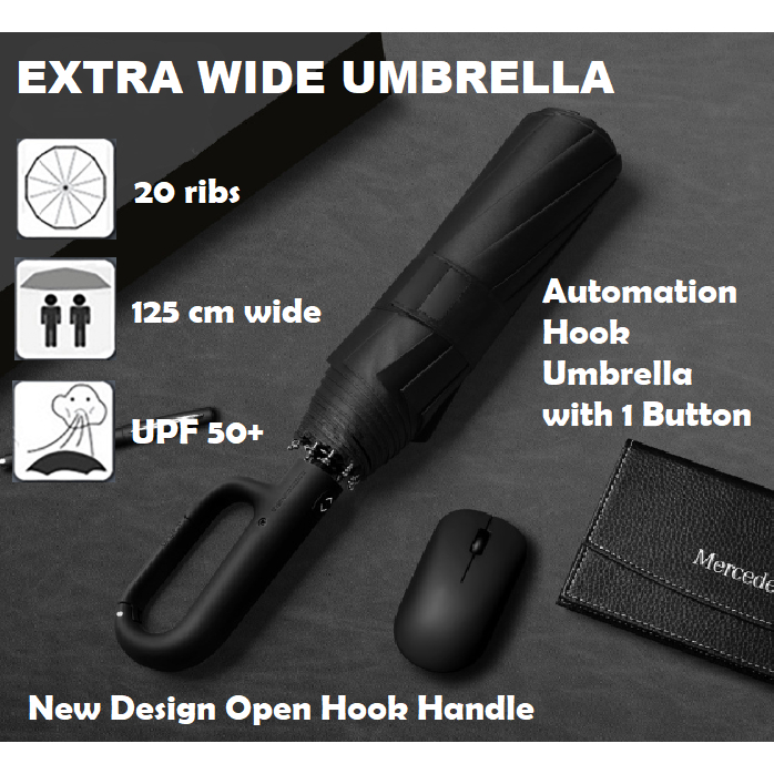 [LOCAL SELLER & FAST DELIVERY] Heavy Duty 20 Ribs Wide Umbrella One ...