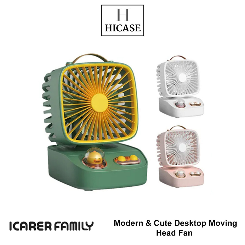 iCarer Family® Modern & Cute Desktop Moving Head Fan | Shopee Singapore