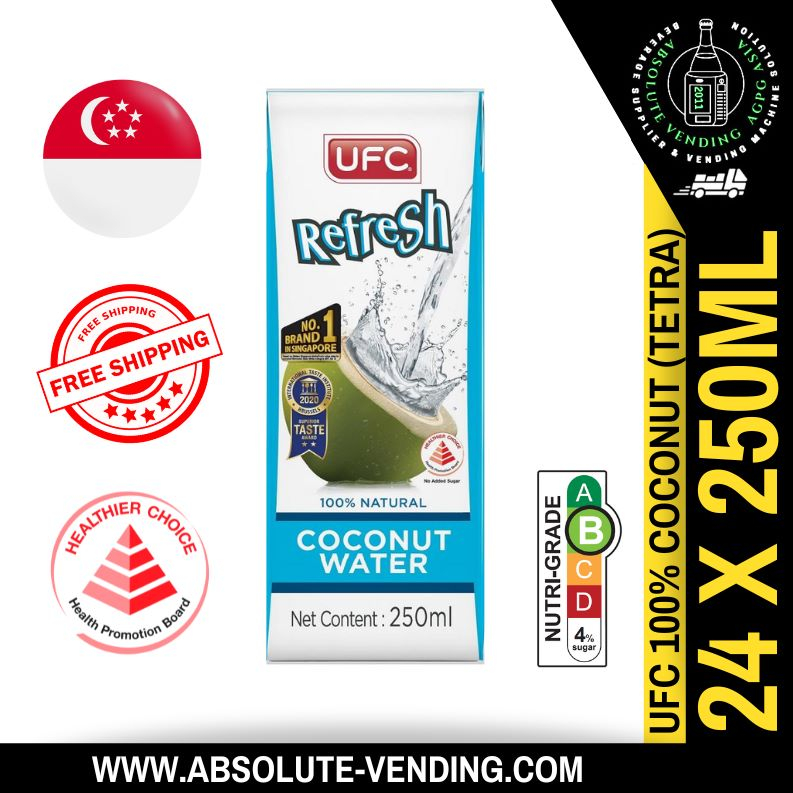 UFC Refresh 100% Coconut Water 250ML X 24 (TETRA) | Shopee Singapore