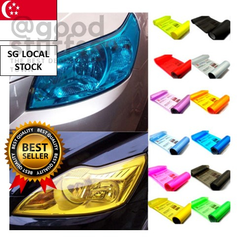 [SG FREE 🚚] 100cm x 30cm Car Headlight Sticker Tint Film Taillight ...