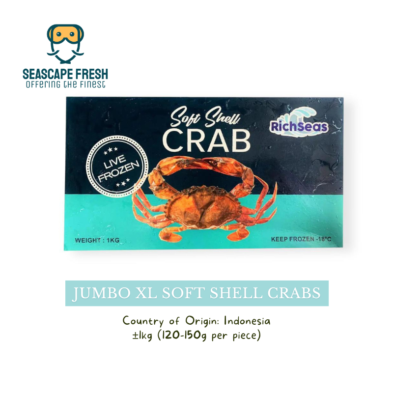 【Seafood】Jumbo Soft Shell Crab (120-150g per piece) - 1kg, Frozen (软壳蟹 ...
