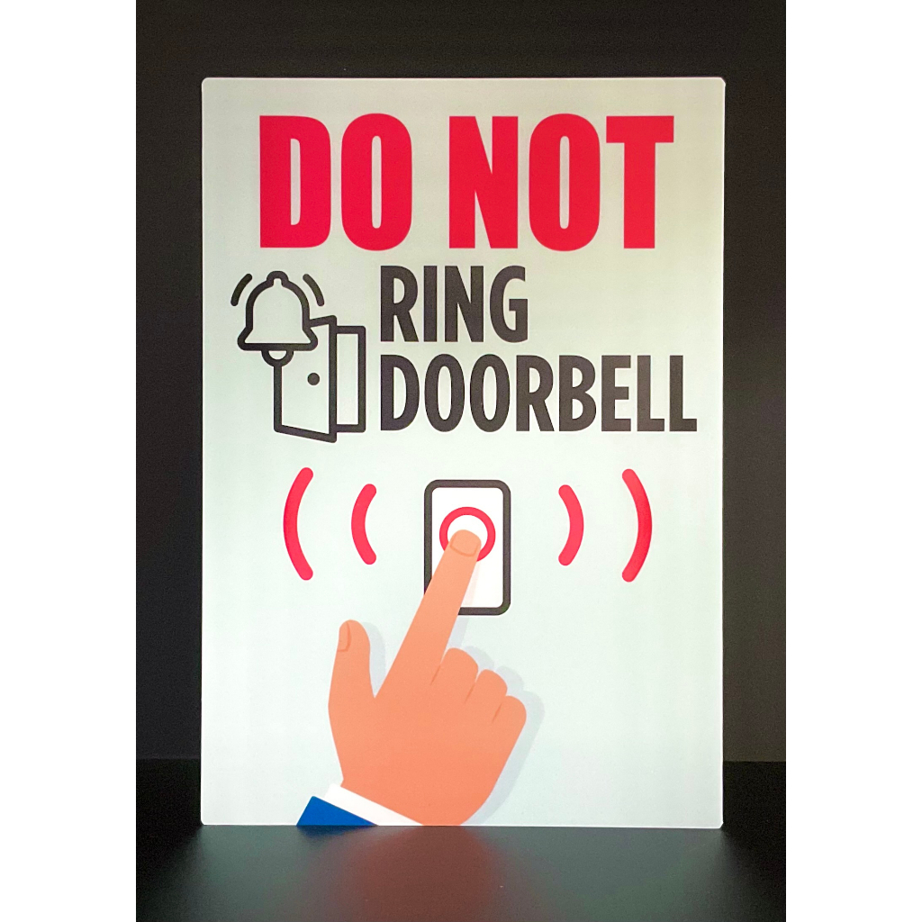 DO NOT RING DOORBELL SIGNAGE ( 148mm x 210mm ) | Shopee Singapore