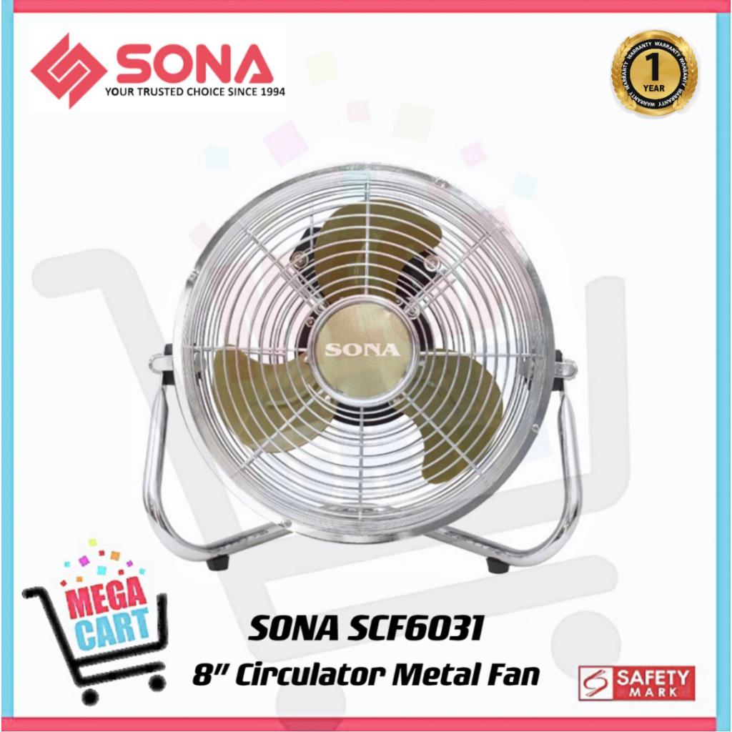 Sona 8" Circulator Metal Fan SCF6031 | SCF 6031 (1 Year Warranty ...
