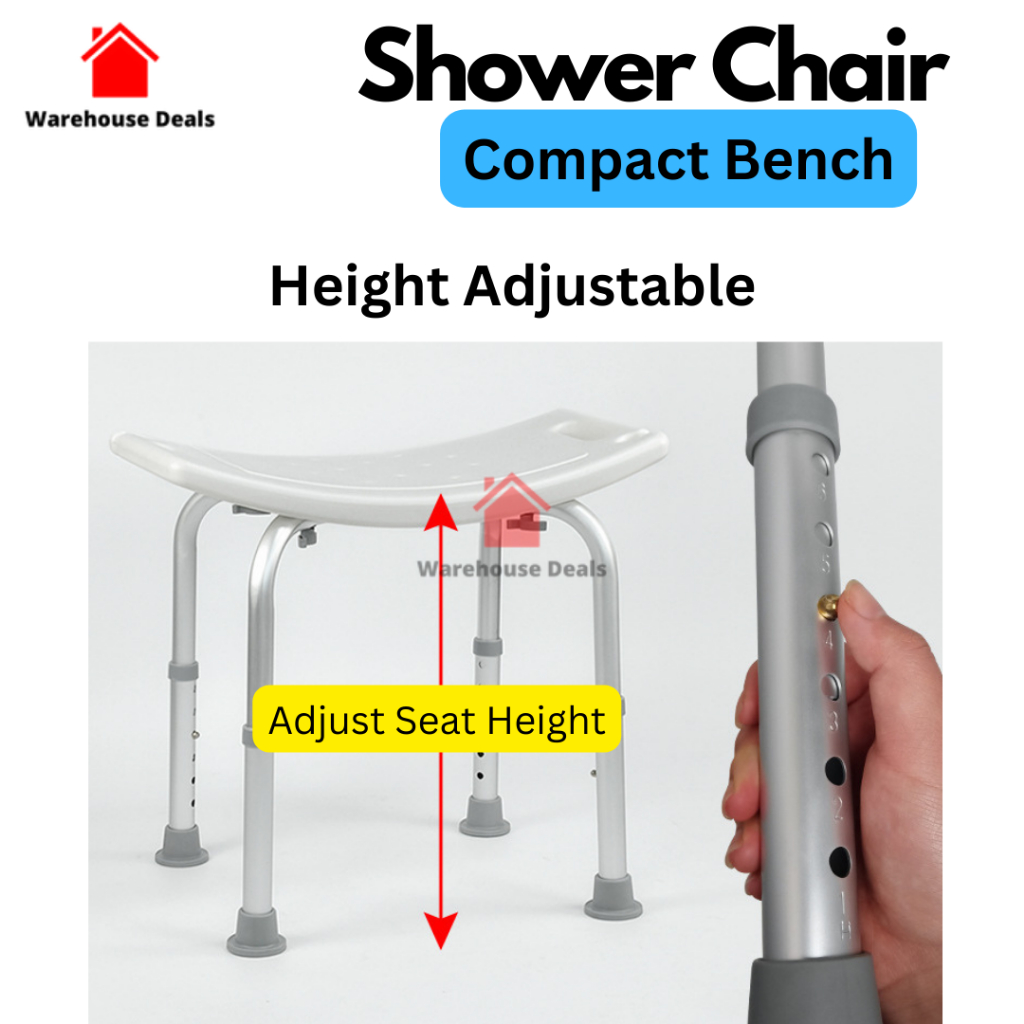 Elderly Shower Bath Chair Toilet Shower Chair Bench Anti Slip | Shopee ...