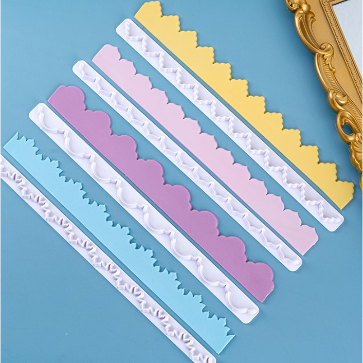 25cm Straight Frill cutters - 4pcs set curved borders grass roof ...