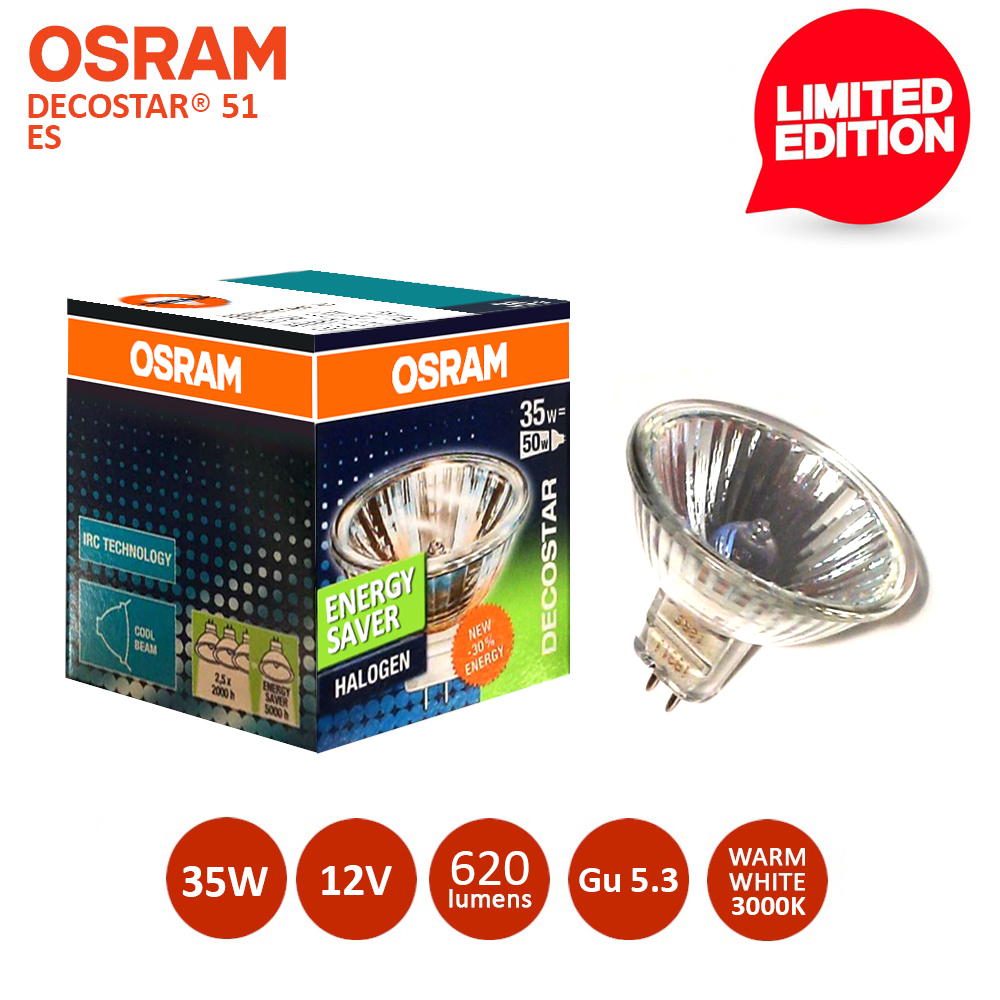 Osram Decostar Halogen 51 PRO 35W=50w | 24° | GU5.3 | Flood 5000h ...