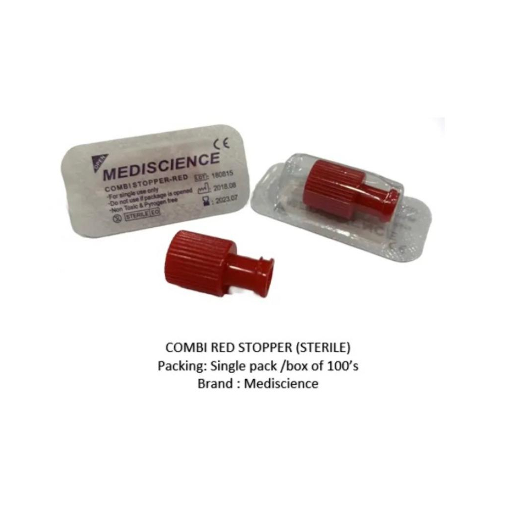 🇸🇬COMBI STOPPER MEDISCIENCE (RED) – 100pcs / Syringe Stopper, Syringe ...