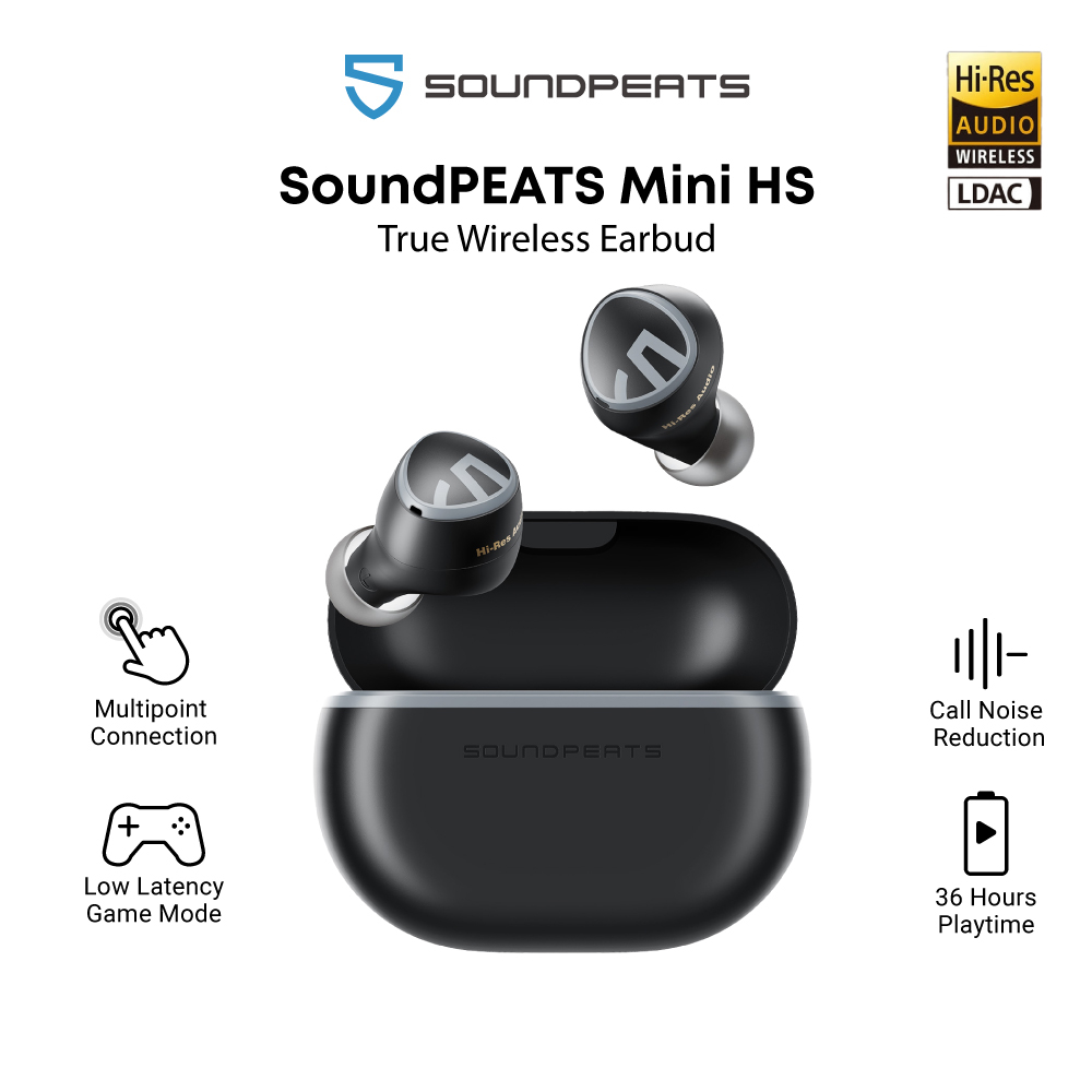 SoundPEATS Mini HS True Wireless Earbud with Bluetooth 5.3, Hi-Res ...