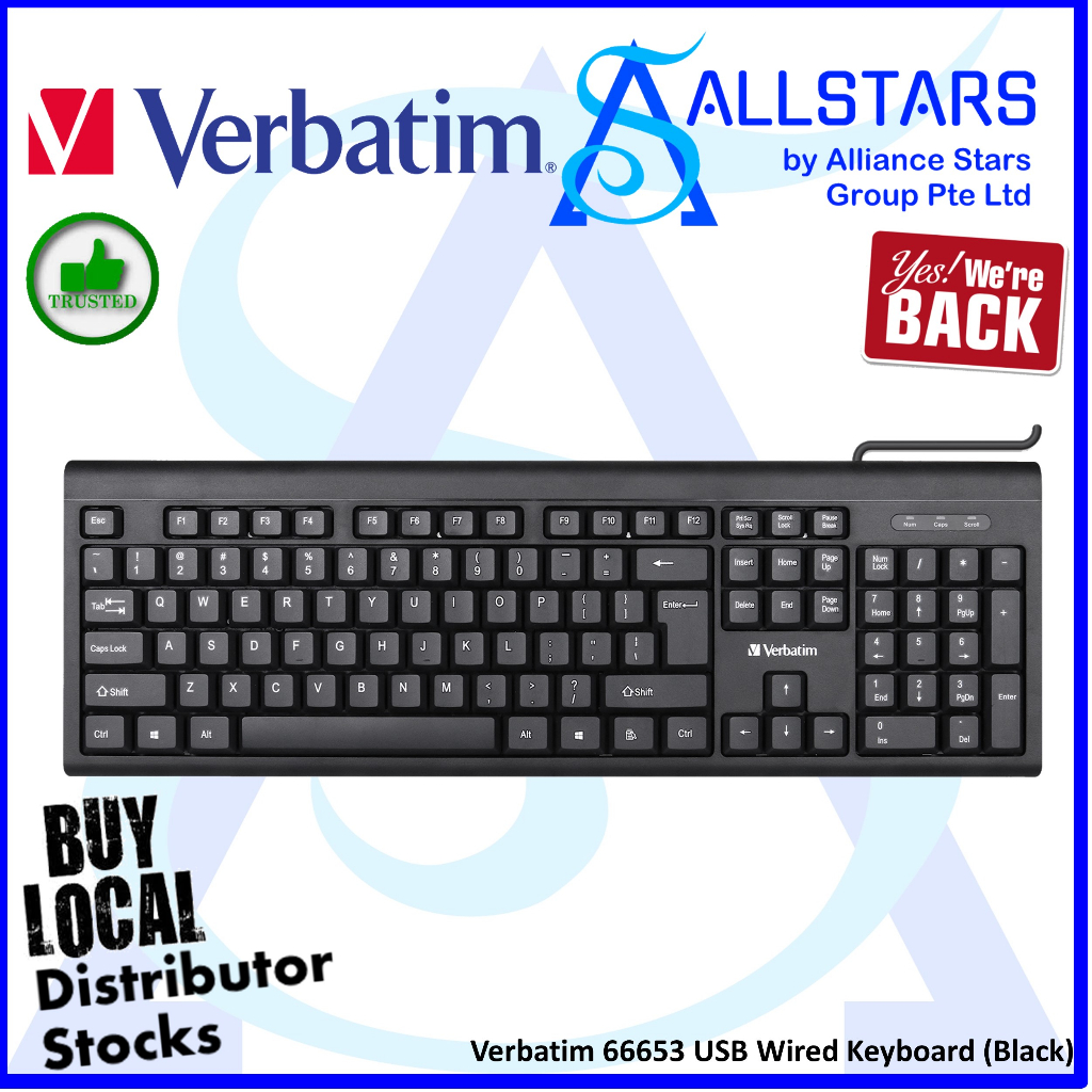 (ALLSTARS : We Are Back Promo) Verbatim 66653 USB Wired Keyboard (Black ...
