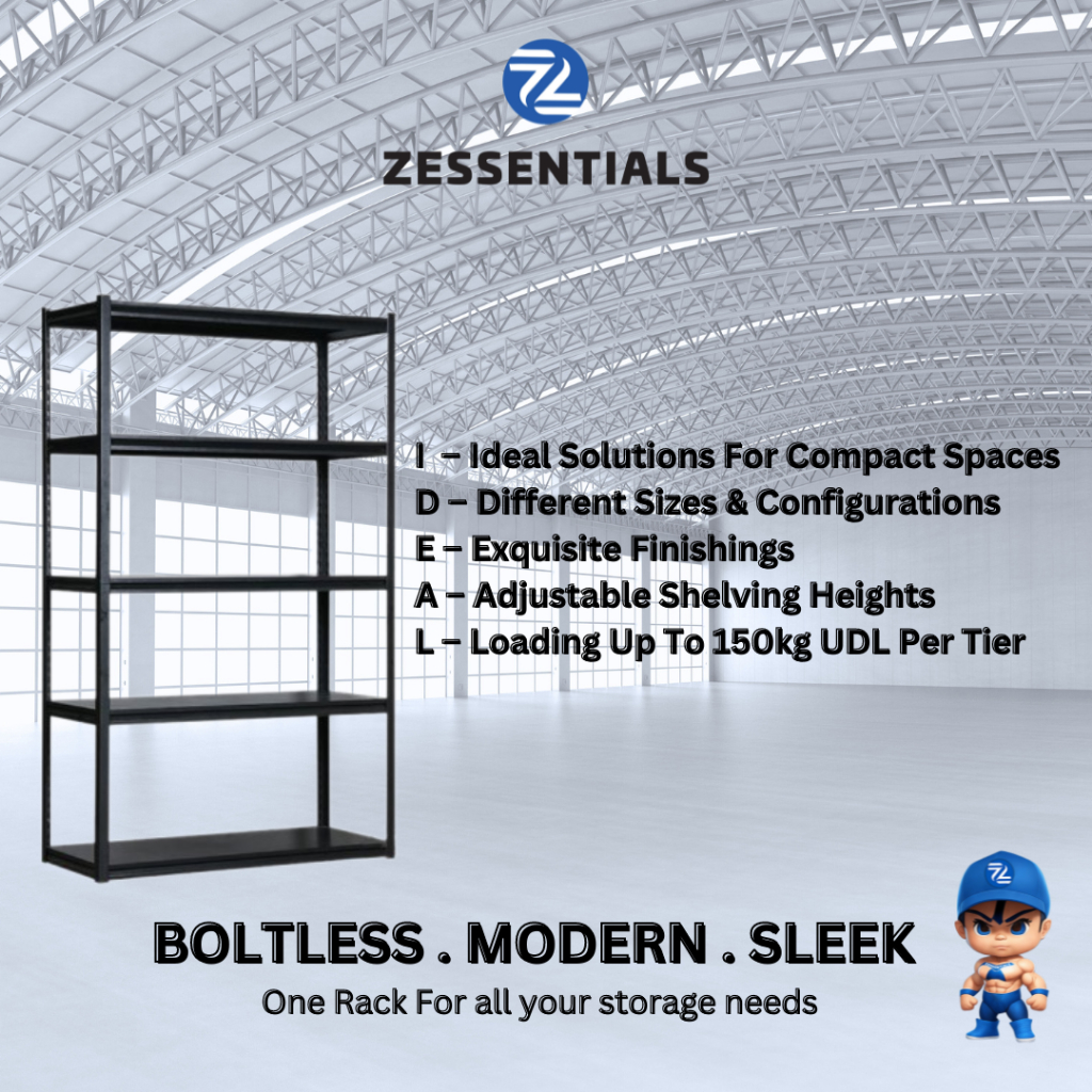 ZRacks - 5Tier Boltless Metal Storage Racks (CMseries - Black) / Modern ...