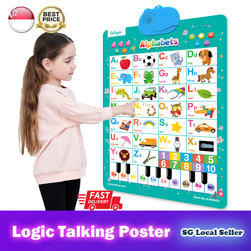 【SG Stock】Kids Electronic Logic Talking Poster★Interactive Educational ...