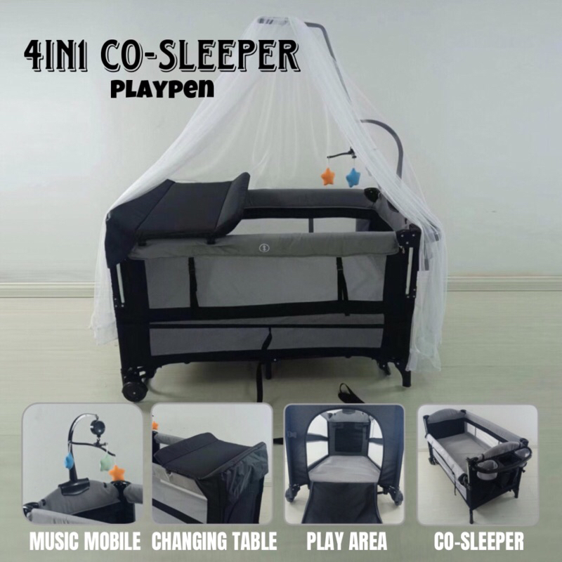 4in1 Co-sleeper Baby Playpen Rocking Cradle Portable Travel Crib ...