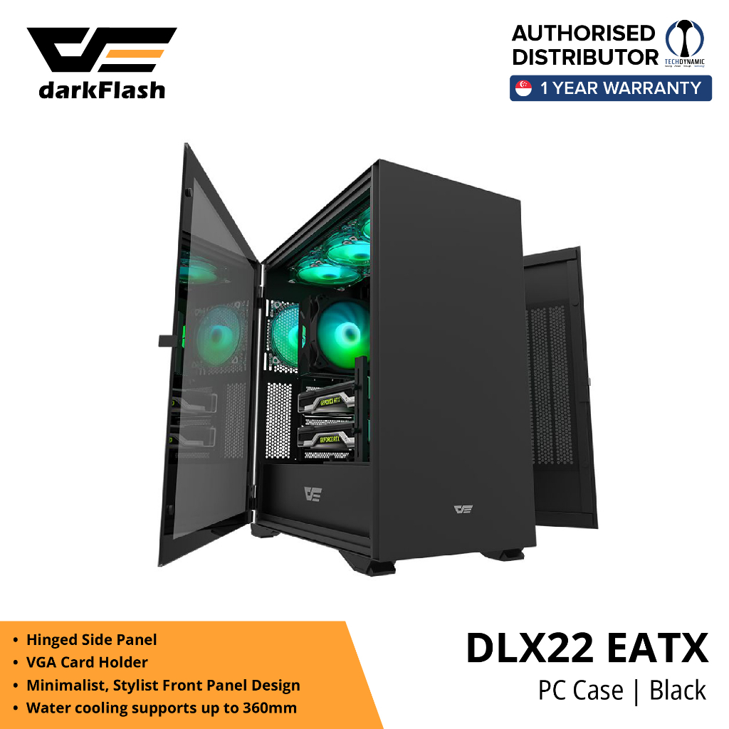 darkFlash DLX22 EATX PC Case - Full Tempered Glass ATX Gaming Case [2 ...