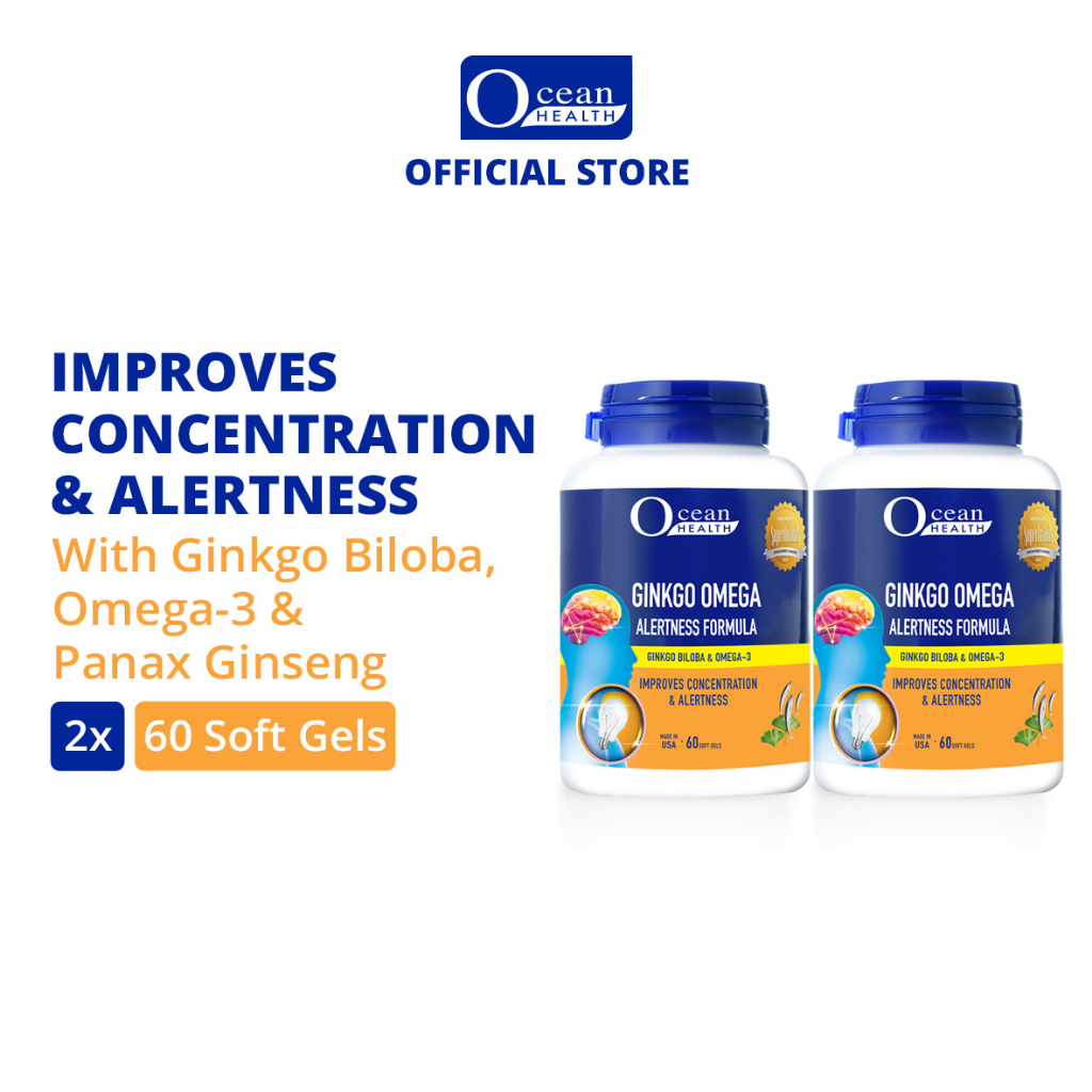 [Bundle of 2] Ginkgo Omega Alertness Formula (60s)- Ocean Health ...