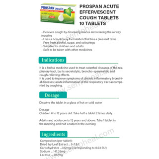 Prospan Cough Syrup/ Forte 100ml/ Effervescent Tablet 10 tablets ...