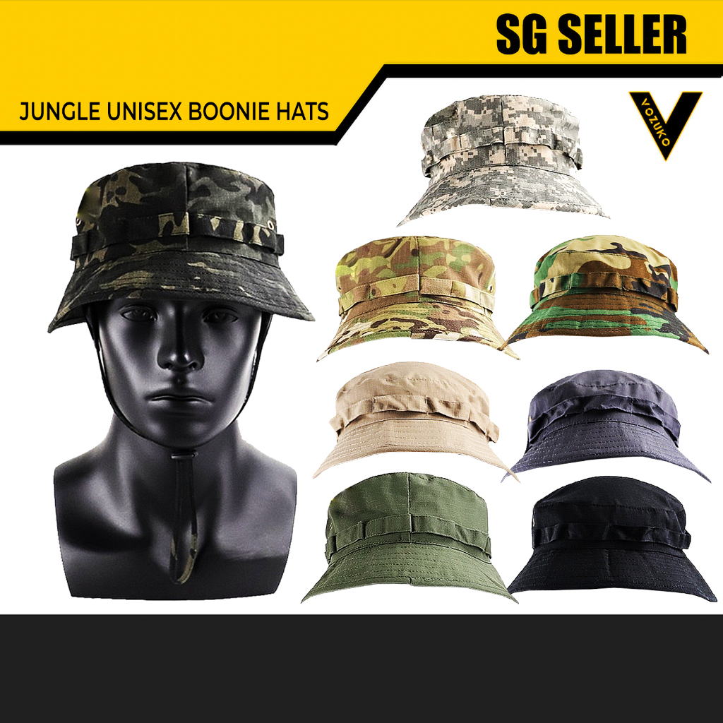 [SG SELLER] RIPSTOP JUNGLE BOONIE CAP UNISEX SUN HAT FOR FISHING ...