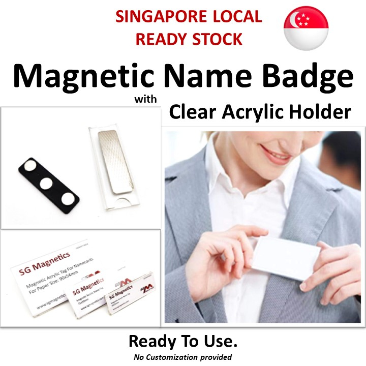 3 Sizes Acrylic Magnetic Name Tag Badge Holder Magnet Badges 3 Magnets ...