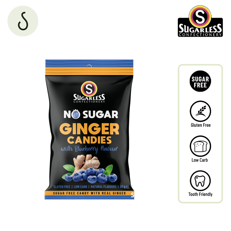 (SMART SNACKS) SUGARLESS Ginger Candies 60g - Pack of 2 / 5 / 10 ...