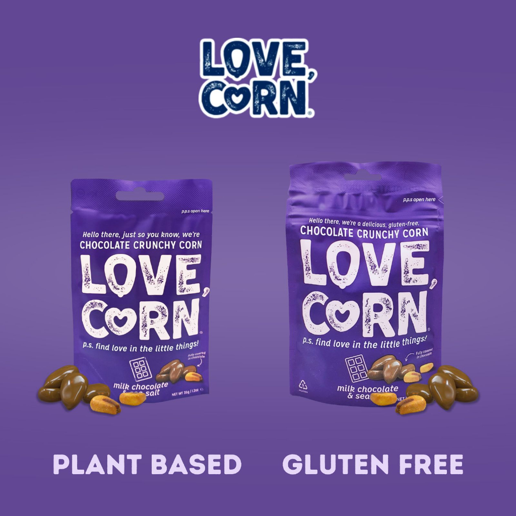 Love Corn Milk Chocolate and Sea Salt Premium Crunchy Corn 35g & 90g ...