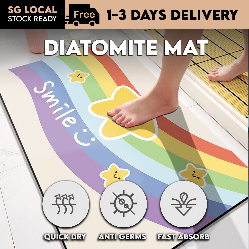 [SG STOCK] Diatomite Soft Modern Mat Absorbent Anti Slip for Living ...