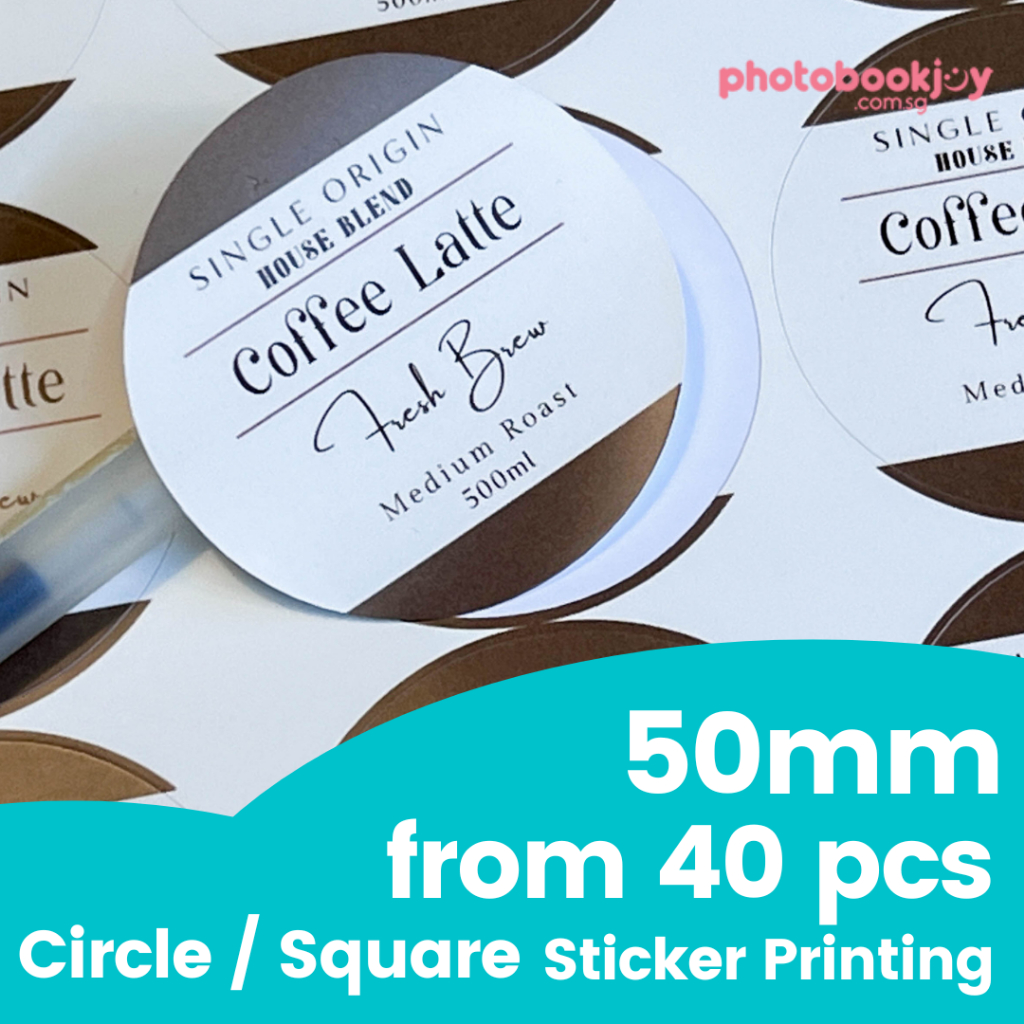 Custom Sticker Printing – 50mm | 40pcs | Circle / Square | High Quality ...