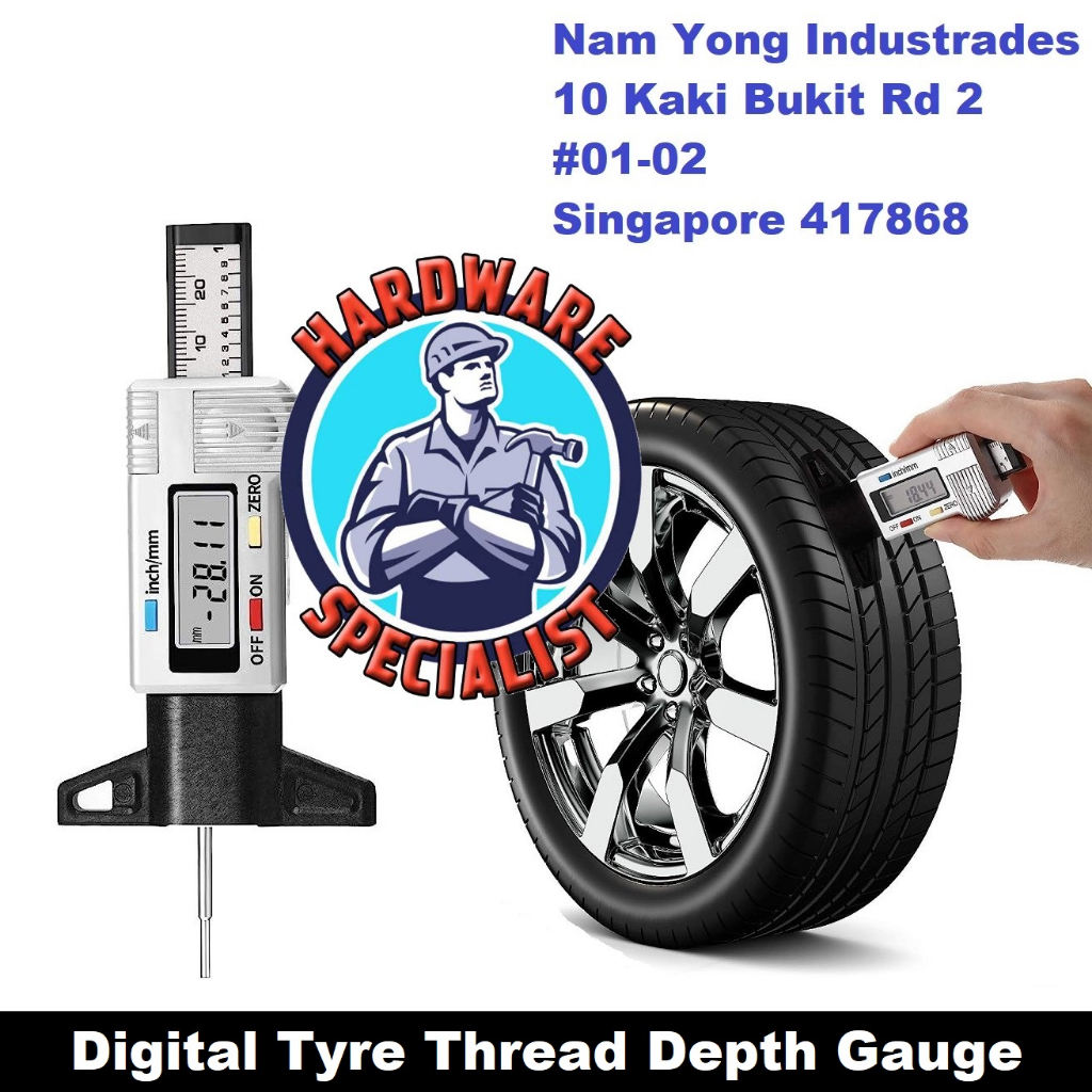 Hardware Specialist Digital Tyre Thread Depth Gauge (mm/Inch) Tire ...