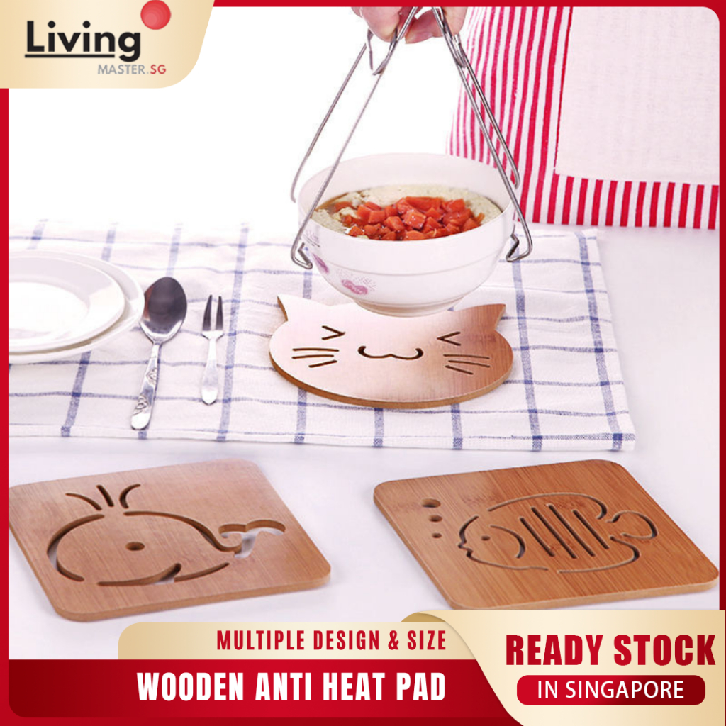 Kitchen Fiber Wood Board Anti-heat Hot Pot Table Place Mat Coaster Anti ...