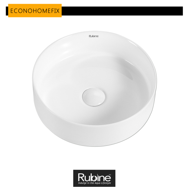[ RUBINE ] SPIN 36 Countertop ROUND Ceramic Hand Wash Basin , High ...