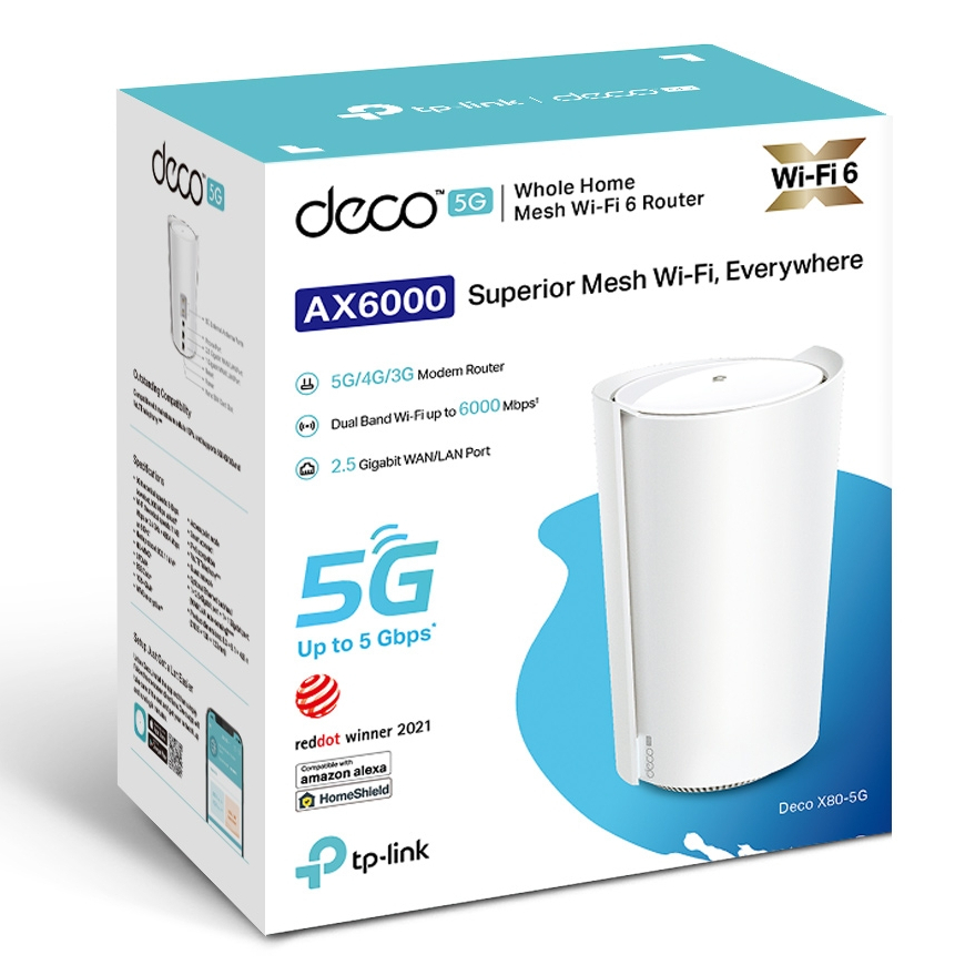 TP-Link DECO X80-5G AX6000 Whole Home WiFi6 Gateway, built-in 5G+ modem ...