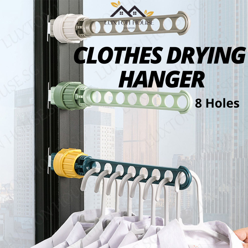 {SG} 8 Holes Laundry Hanger Clothes Drying Hanger Portable Clothes Rack ...