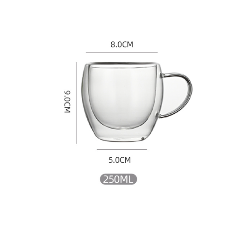 [SG Stock] Double Walled Cup 双层玻璃杯 Insulated Drinking Glass Cup Coffee Tea 80ML/150ML/250ML ...