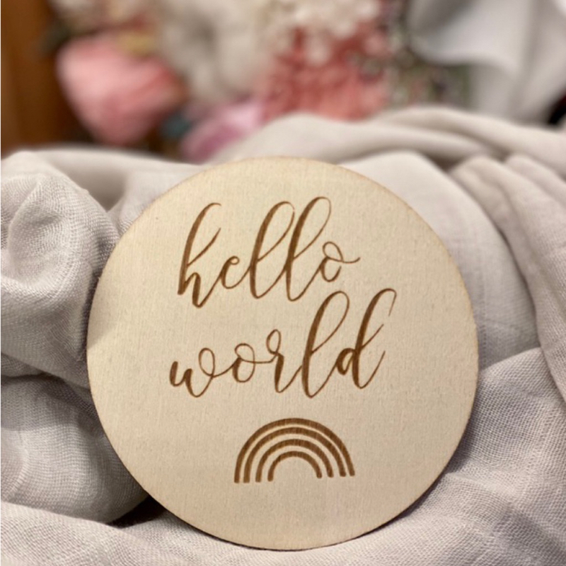 LULLUBEE KIDS • Hello World | Newborn Birth Announcement Wooden ...