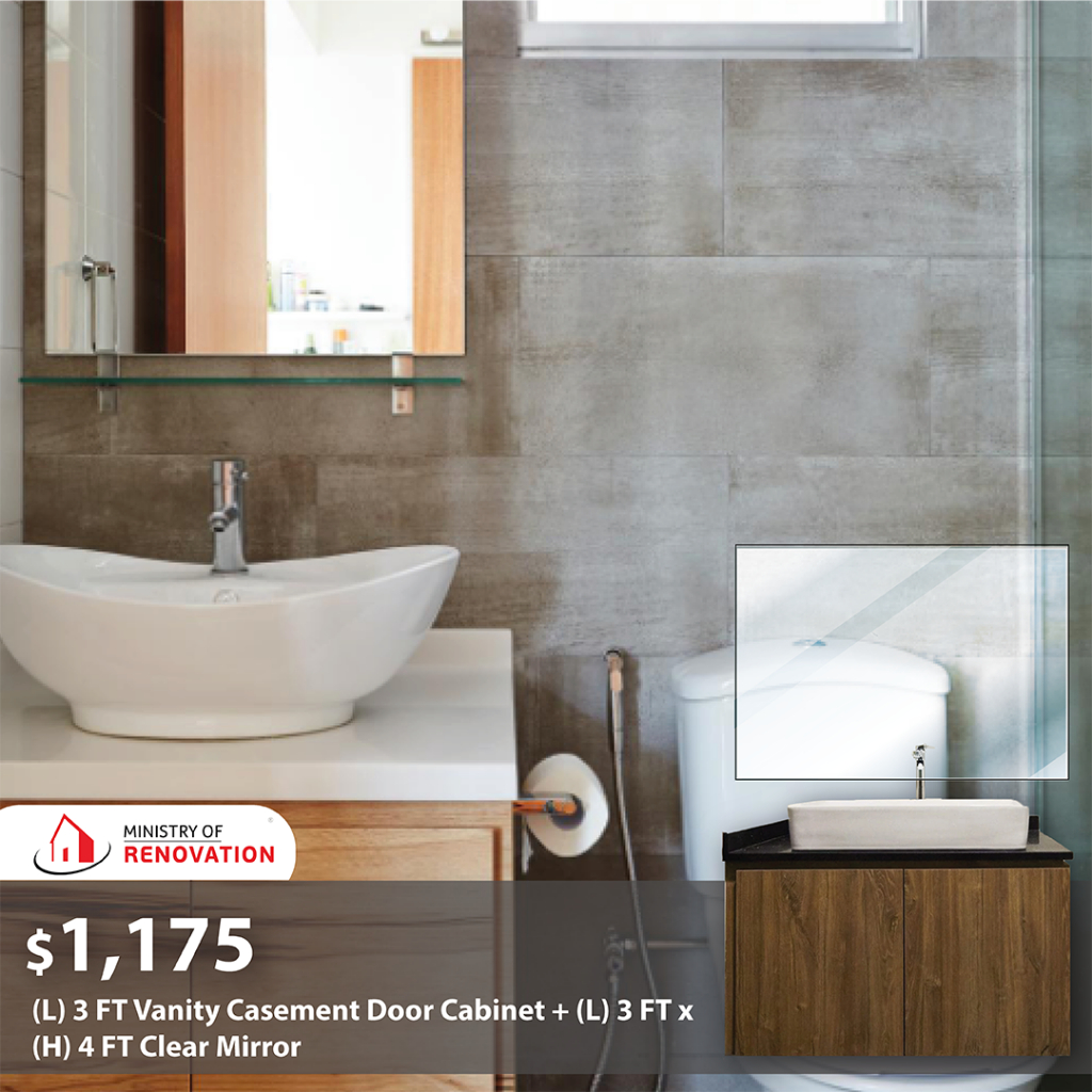 Ministry of Renovation Carpentry HDB Package (L) 3 FT Vanity Casement ...