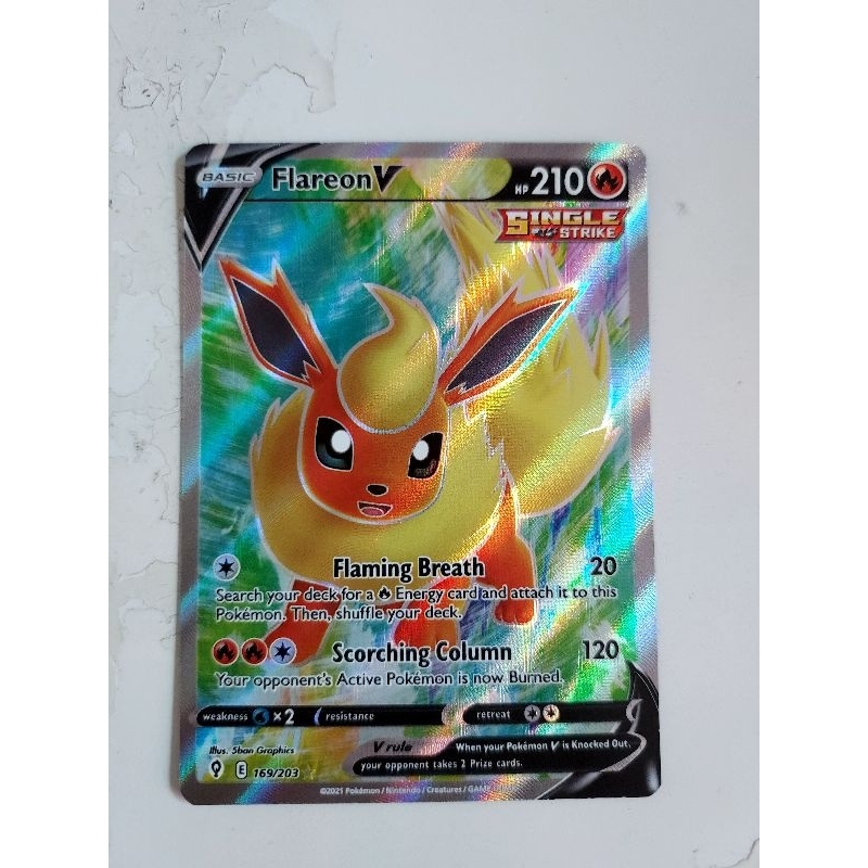 Pokemon flareon v full art evolving skies card | Shopee Singapore