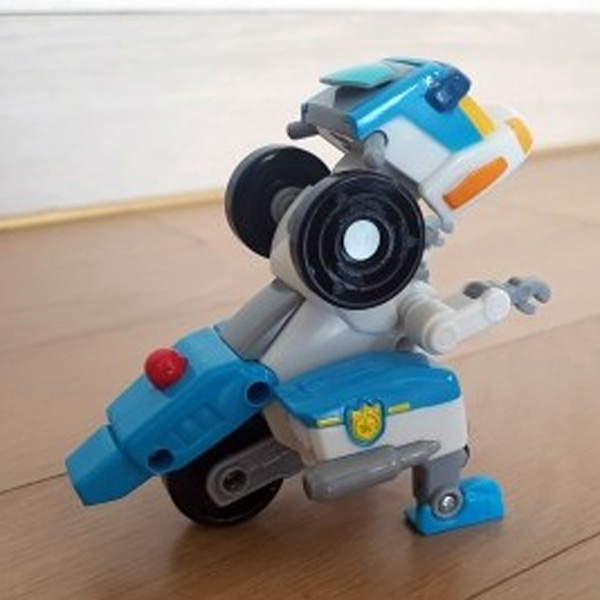 GOGO DINO - VELI Transformer Robot Play Set Blue Police Motorcycle ...