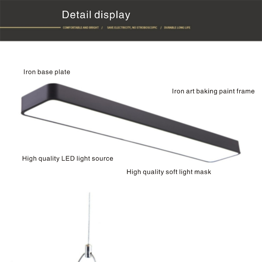 Ceiling lamp 【SG Local】Office modern LED square lamp White right angle ...